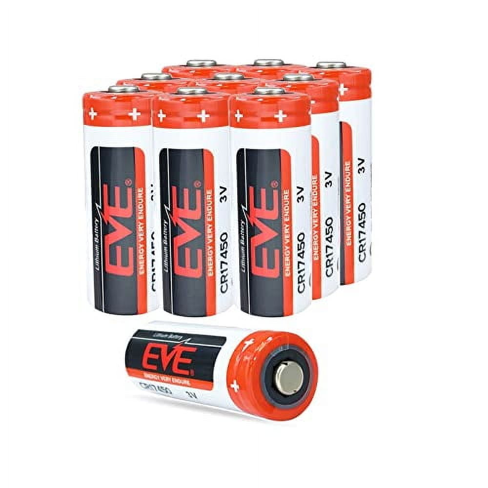 (10 Pack EVE CR17450 Lithium Battery 2400mAh 3V Replacement PLC Industrial Control Battery ...