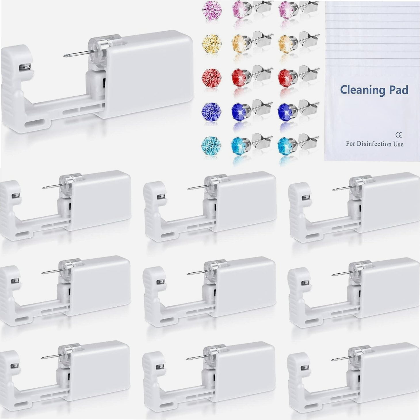 10 Pack Ear Piercing Kit, Disposable Ear Piercing Gun Painless Ear ...