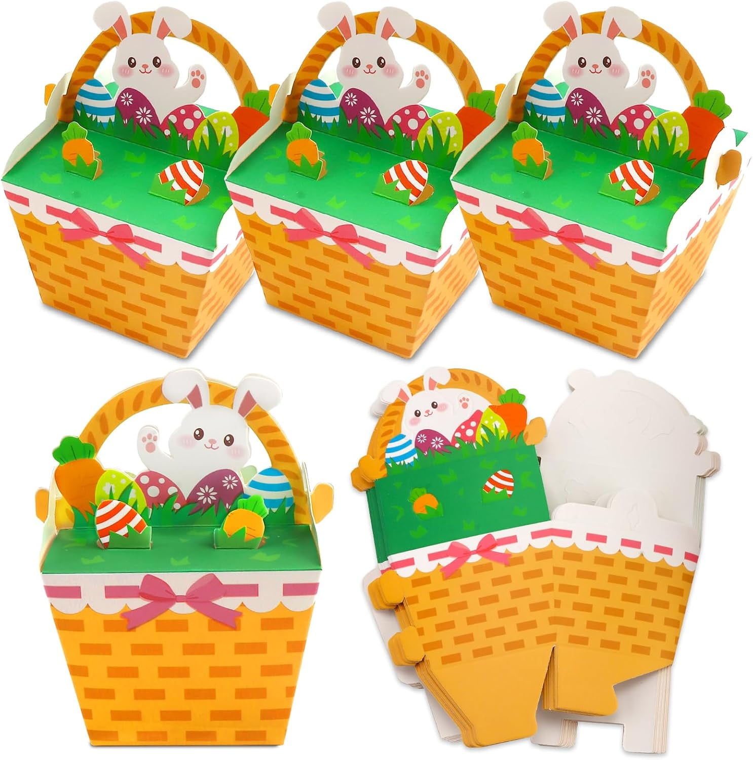 10 Pack Easter Treat Boxes, Mini Bunny Basket Shape Gift Boxes, Perfect ...