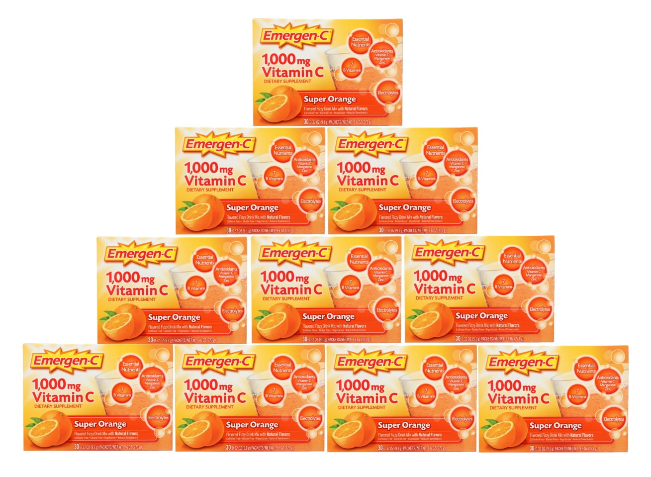 10 Pack | Emergen-C Dietary Supplement Drink Mix with 1000 mg Vitamin C ...
