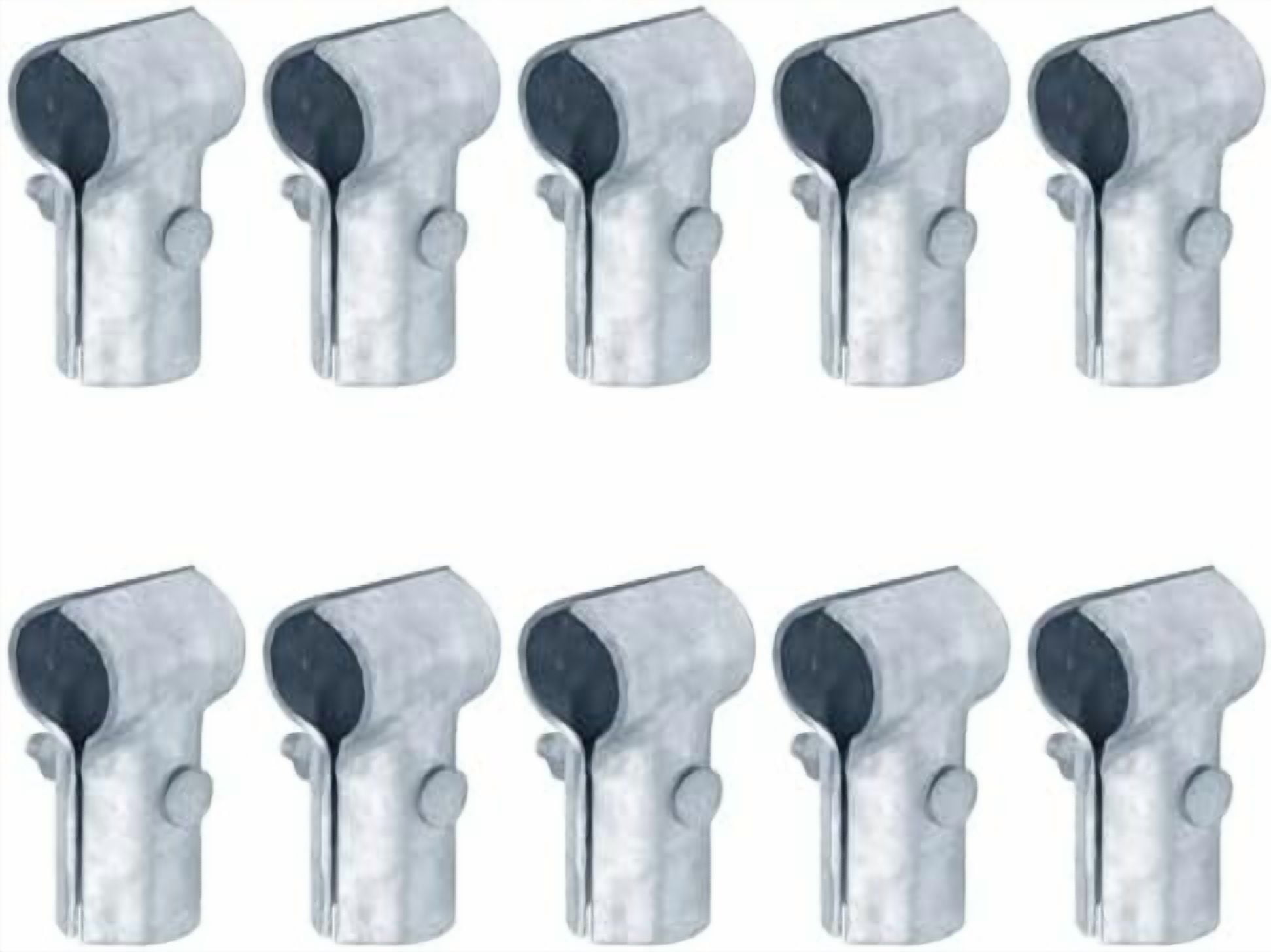 10 Pack End Rail Clamps Closed Tee Connector Fit 1/2" Galvanized Steel ...