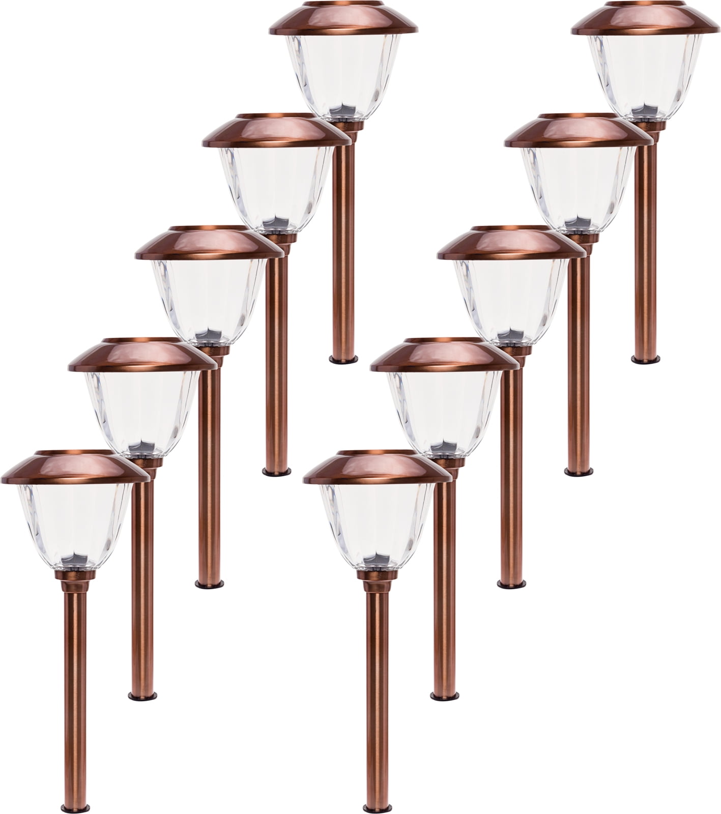 10 Pack Energizer Stainless Steel LED Outdoor Solar Stake Path Lights ...