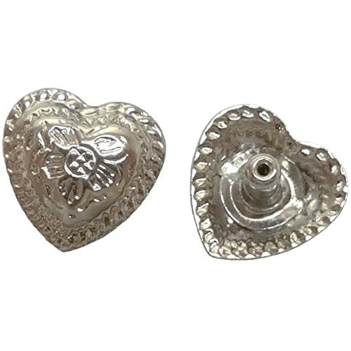 10 Pack Engraved Heart 1/2" Conchos With Rivet Back - Walmart.com