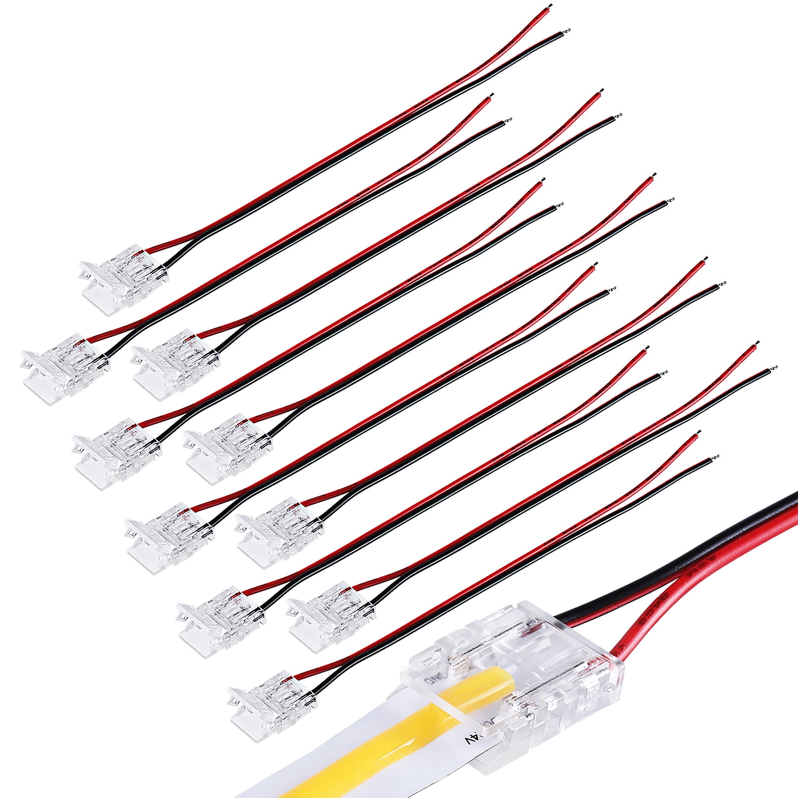 10 Pack Extension Wires with One-side Connectors, UL Listed, for 10mm 2 ...