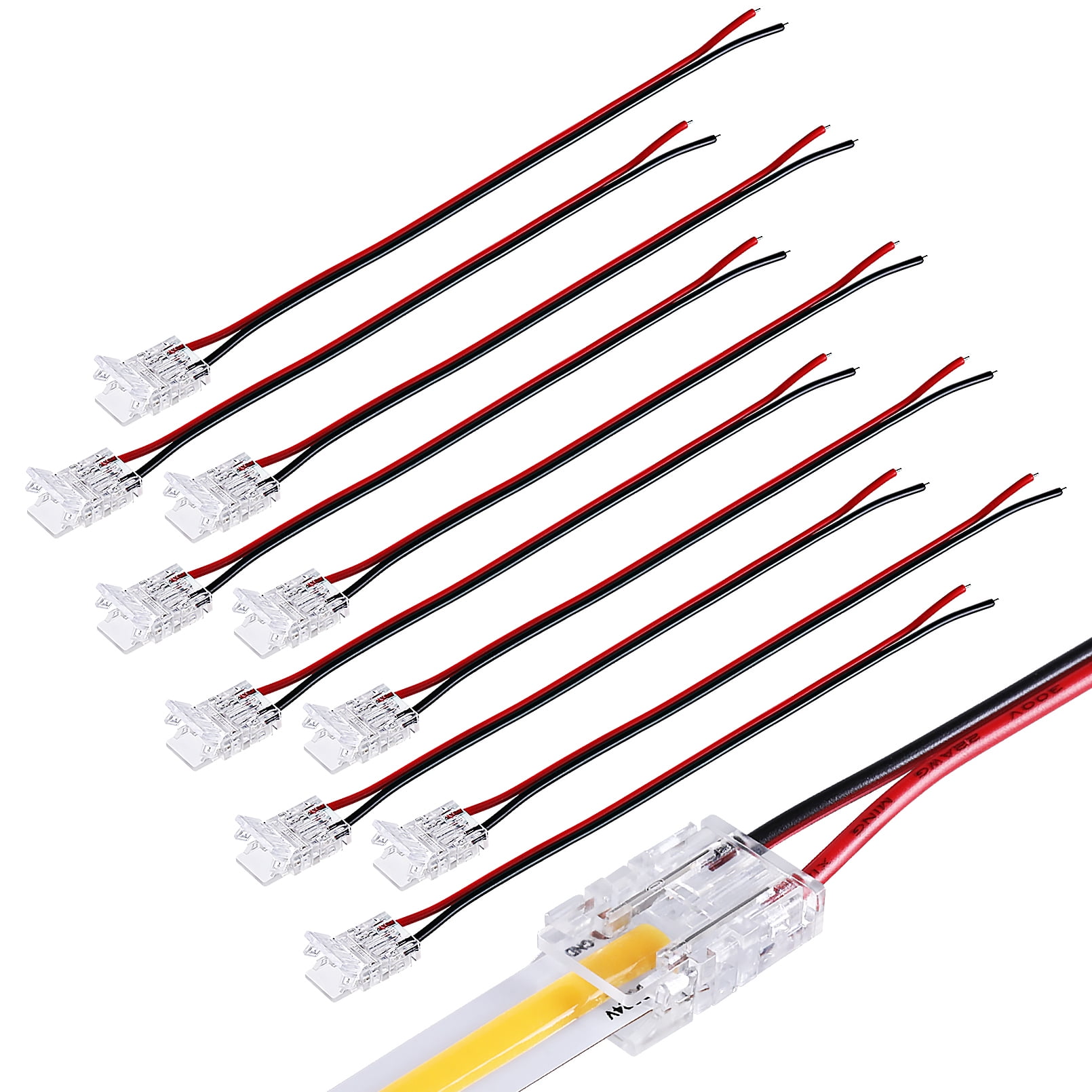 10 Pack Extension Wires with One-side Connectors, UL Listed, for 8mm 2 ...