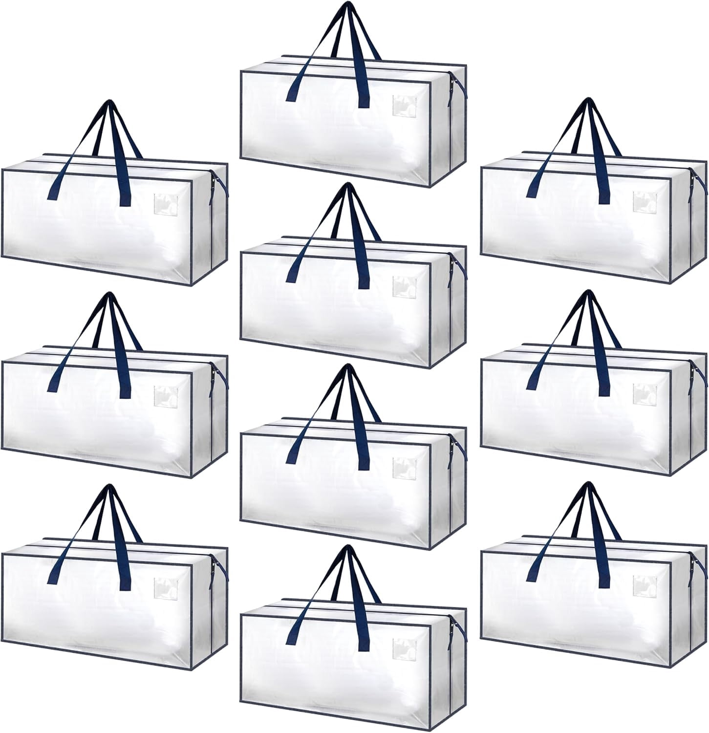 10 Pack Extra Large Moving Bags with Zippers & Carrying Handles, Heavy ...