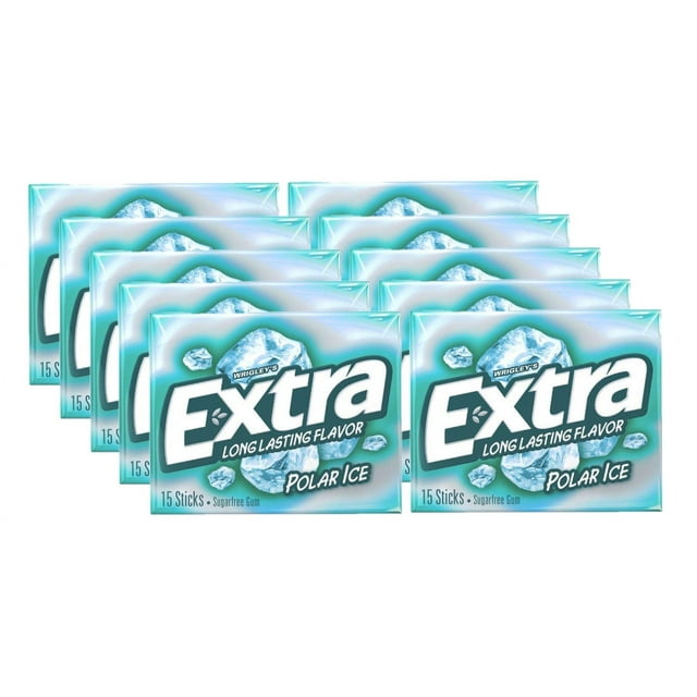 10 Pack | Extra Polar Ice Sugar-Free Gum 15 Stick Packs - Walmart.com