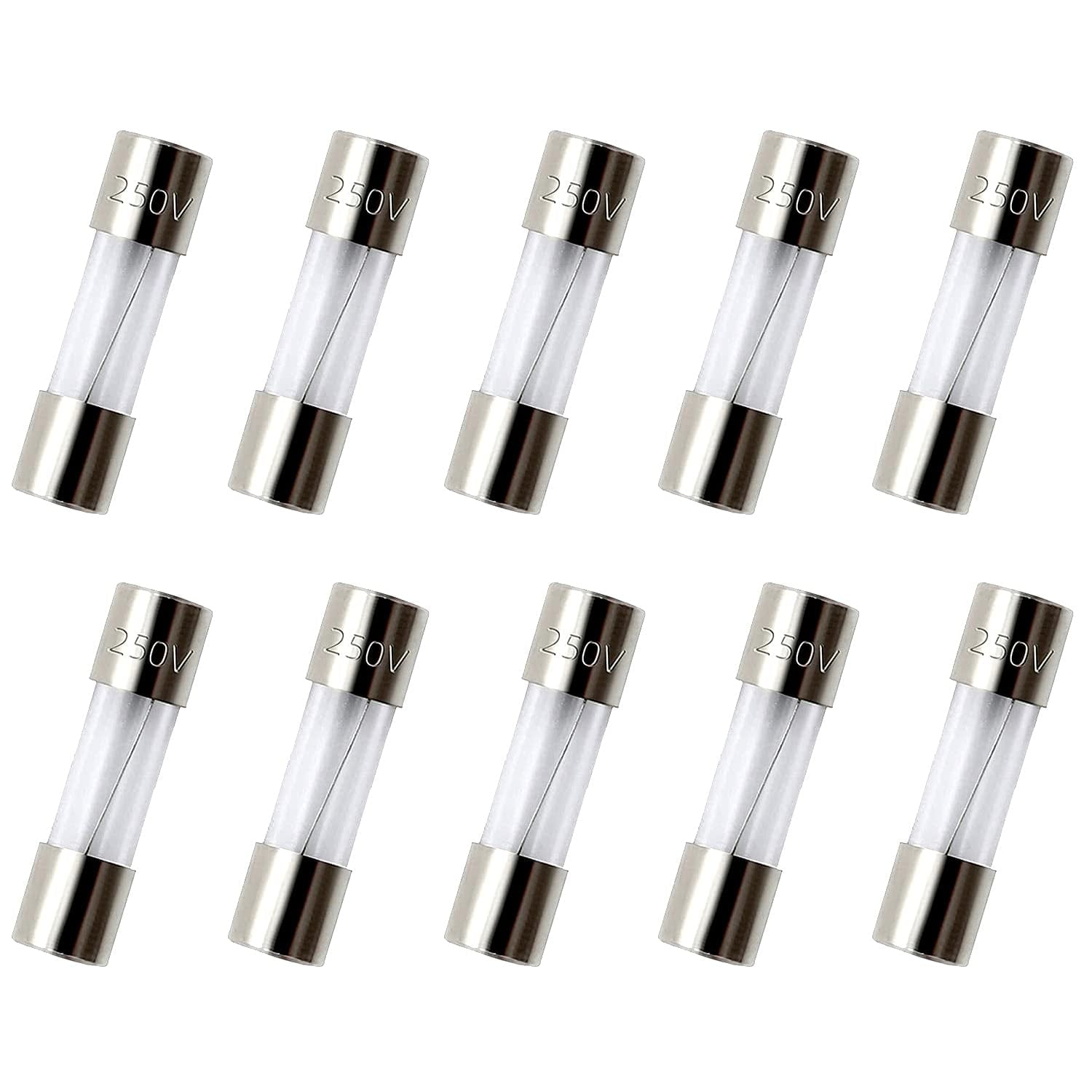 10 Pack F3AL Fast-Blow Fuse 3A 250V Glass Fuses 0.2 x 0.78 inch / 5 x ...