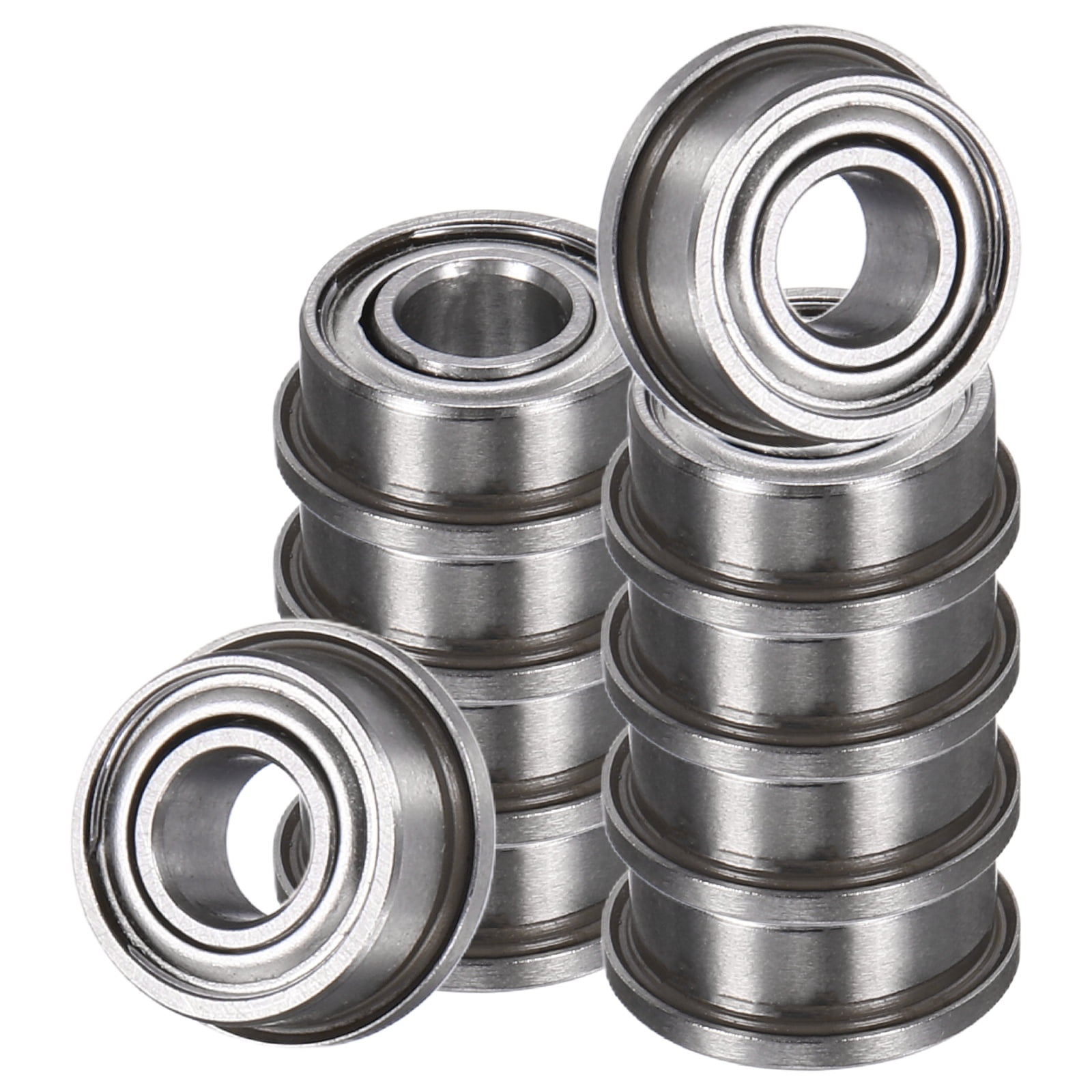 10 Pack F684ZZ Flanged Ball Bearings, 4 x 9 x 4mm Double Shielded ...