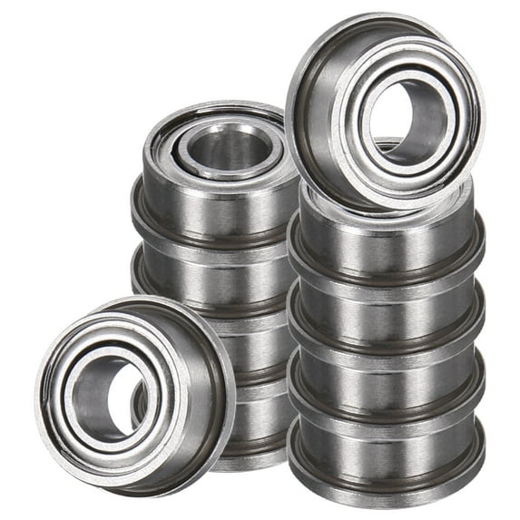 10 Pack F684ZZ Flanged Ball Bearings, 4 x 9 x 4mm Double Shielded ...