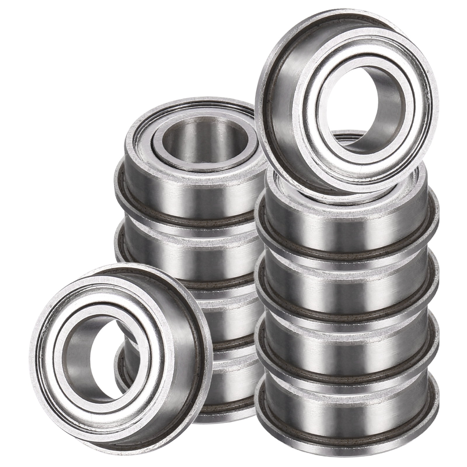 10 Pack F687ZZ Flanged Ball Bearings, 7 x 14 x 5mm Double Shielded ...