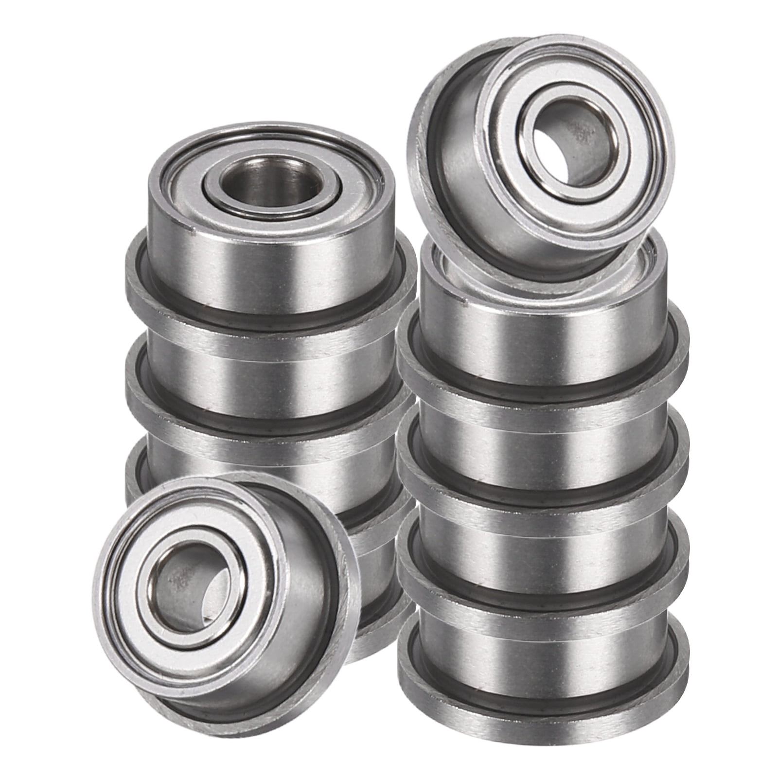 10 Pack F693ZZ Flanged Ball Bearings, 3 x 8 x 4mm Double Shielded ...
