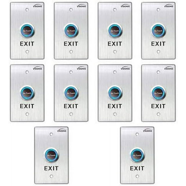 10 Pack FPC-7550 VIS-7013 Indoor Stainless Steel No Touch Request to ...