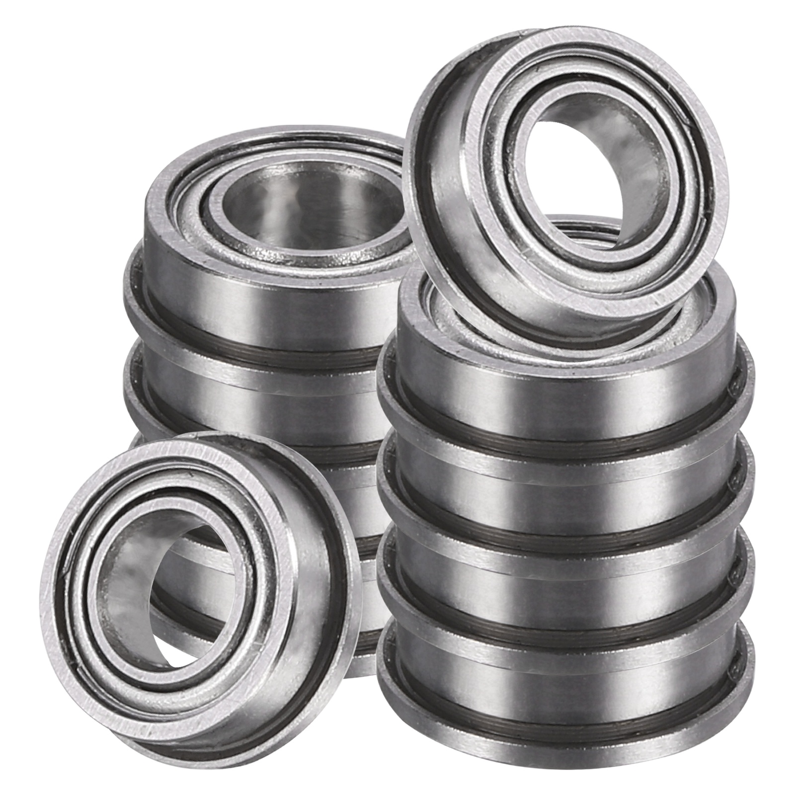 10 Pack FR166ZZ Flanged Ball Bearings, 3/16" x 3/8" x 1/8" Double ...