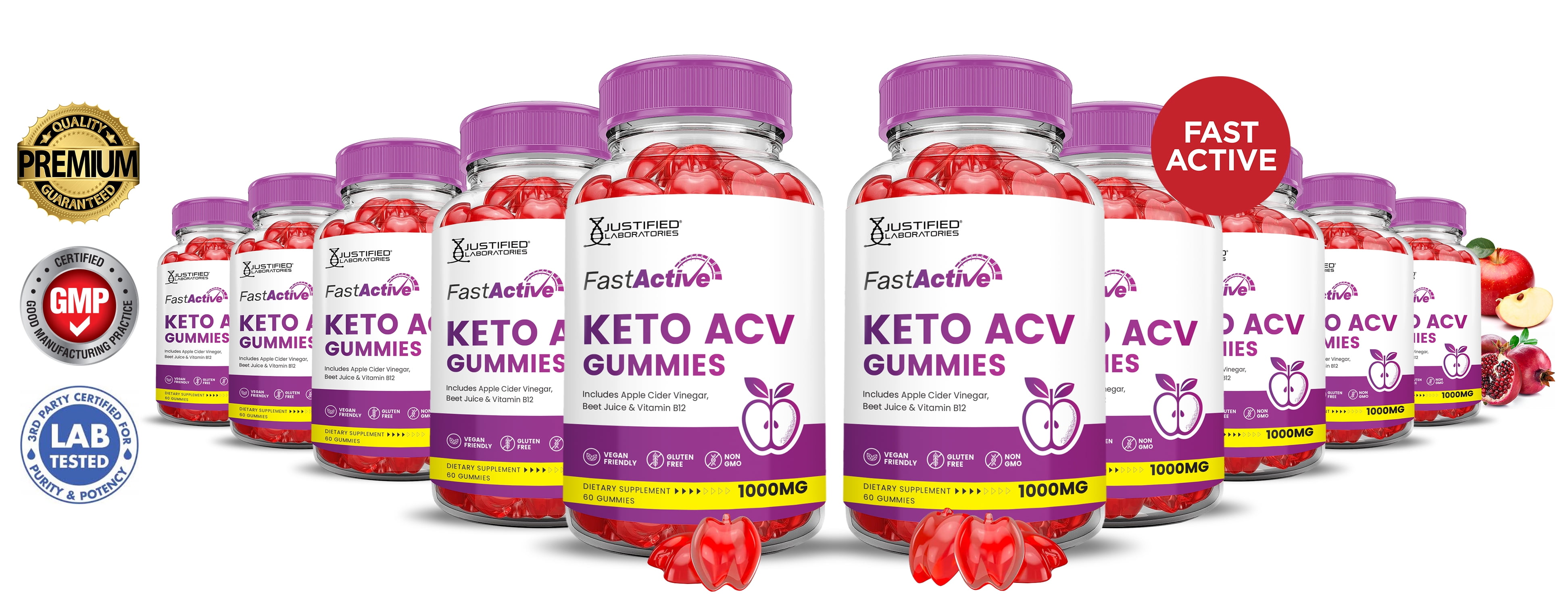 (10 Pack) Fast Active Keto ACV Gummies 1000MG Dietary Supplement 600 ...