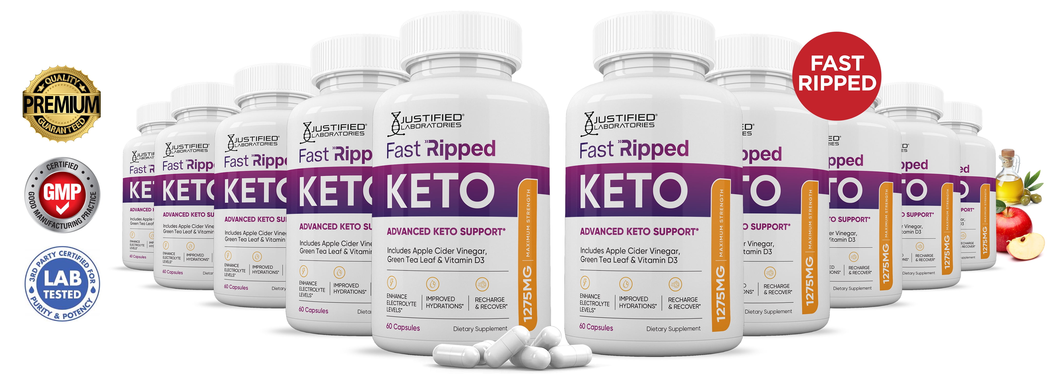 (10 Pack) Fast Ripped Keto ACV Extreme Pills 1675mg Alternative to ...