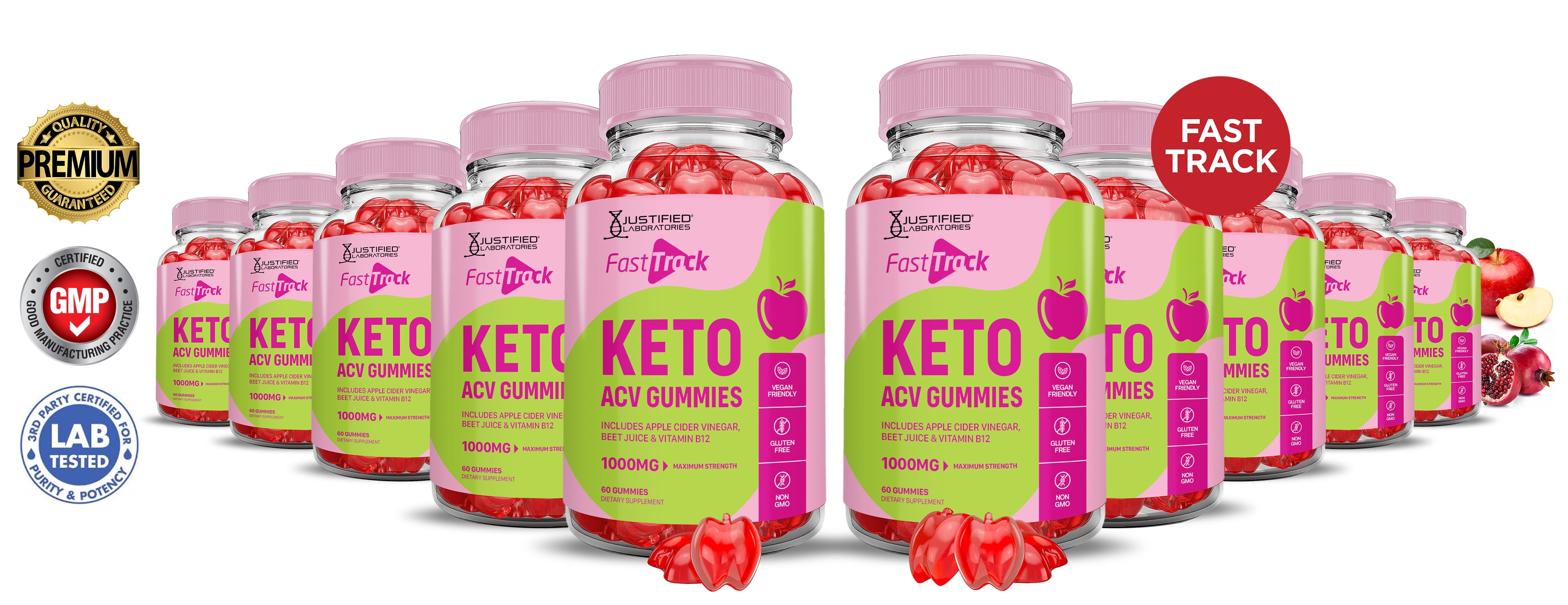 (10 Pack) Fast Track Keto ACV Gummies 1000MG Dietary Supplement 600 ...