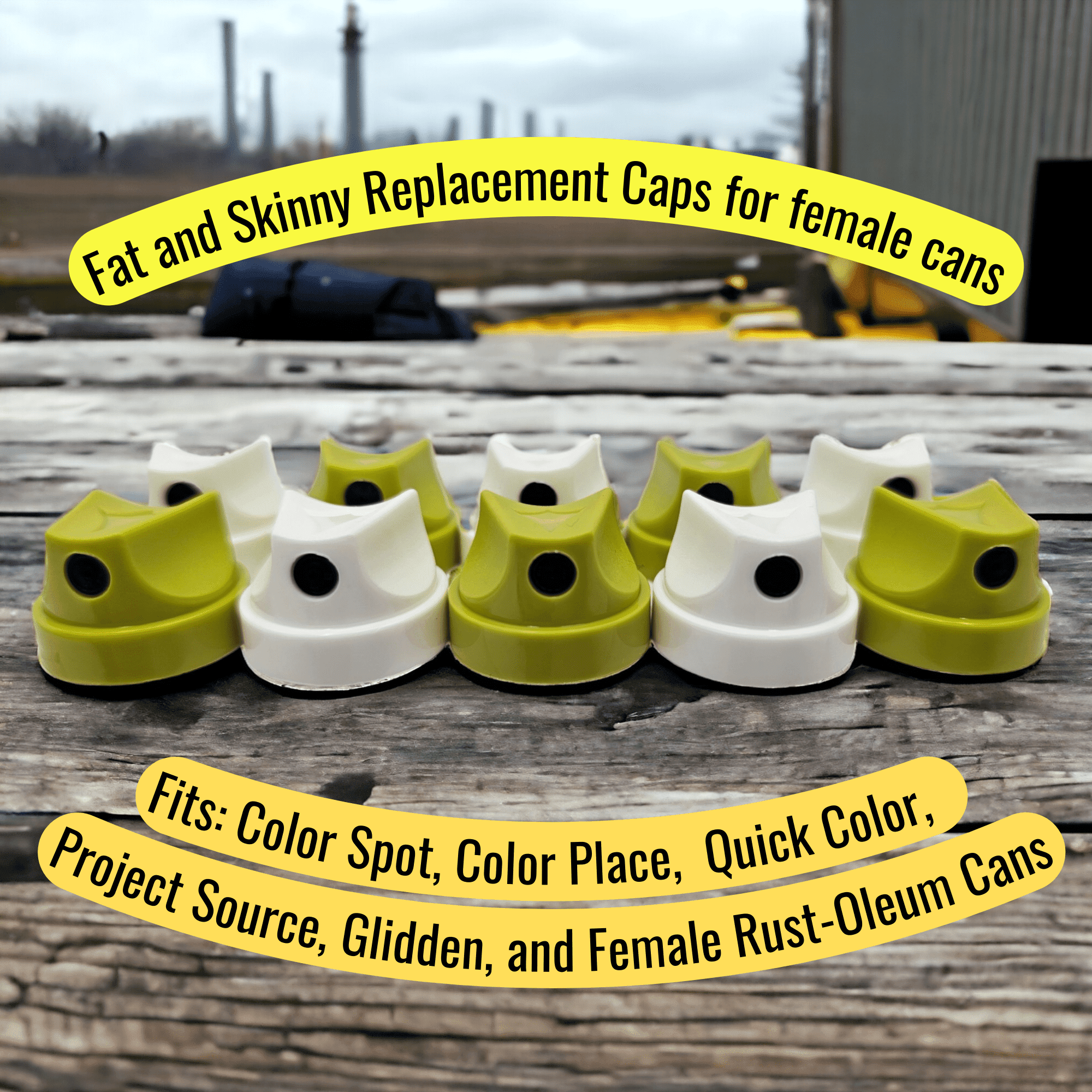 10 Pack Fat and Thin "Boston" Male Spray Paint Caps for Color Spot ...