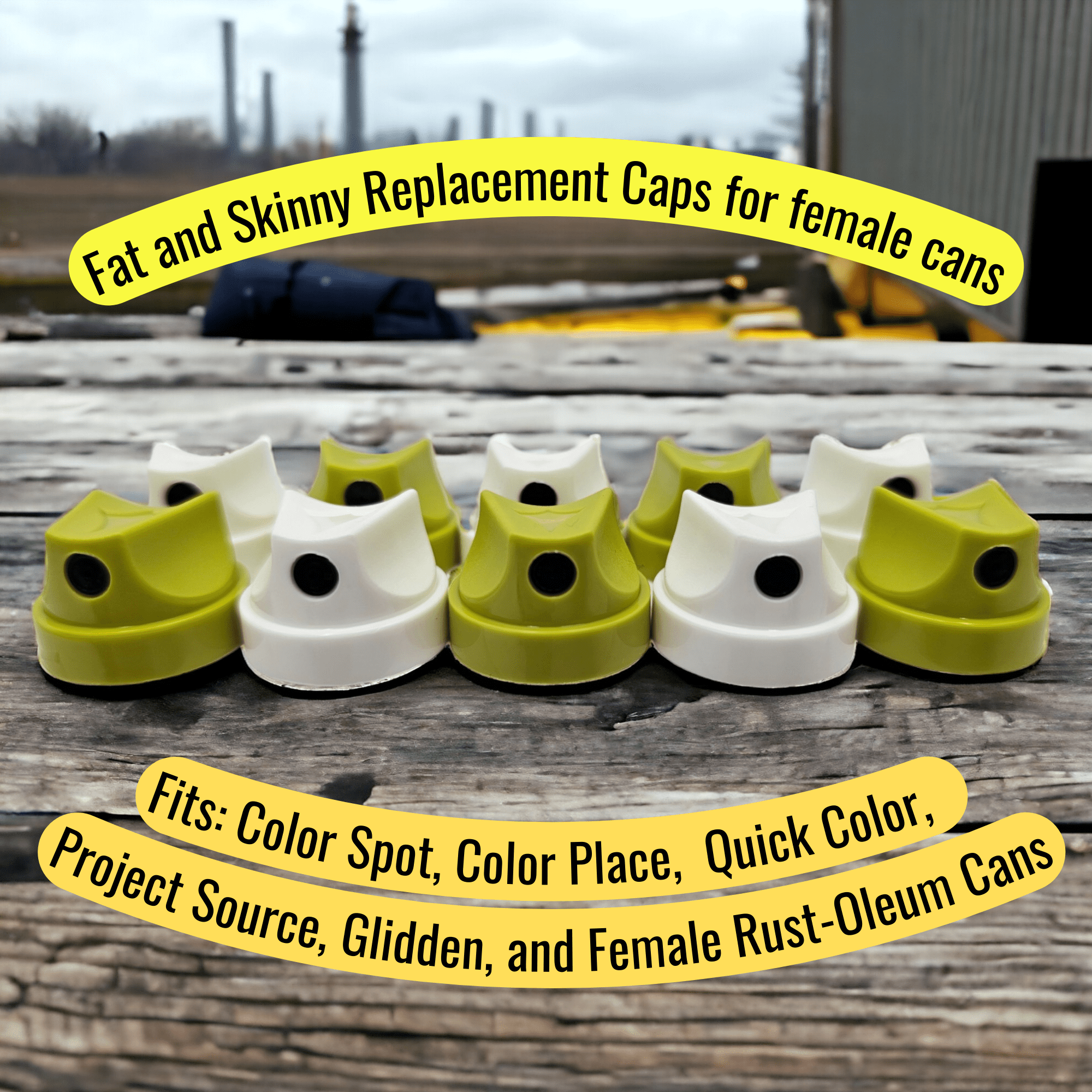 10 Pack Fat and Thin "Boston" Male Spray Paint Caps for Color Spot ...