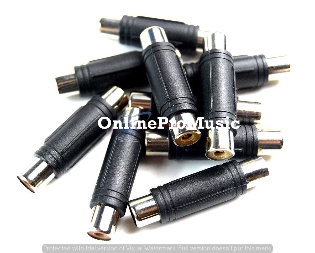 10 Pack Female to Female Gold RCA cable cord Coupler Joiner barrel ...