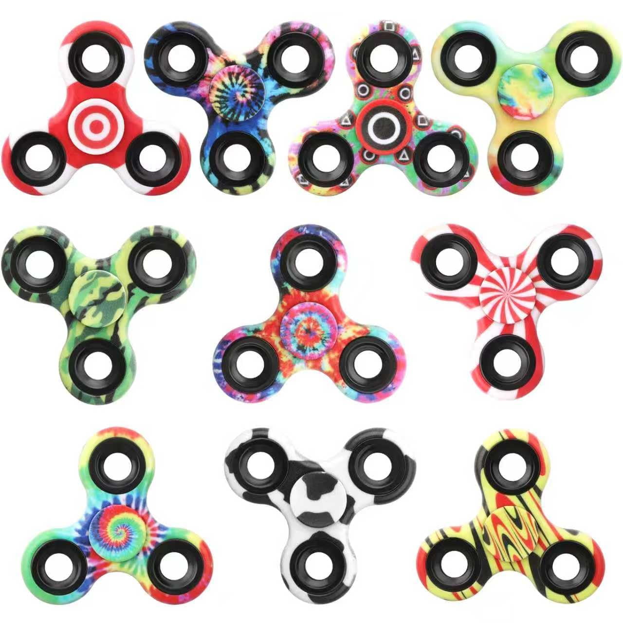 10 Pack Fidget Spinner Toy Bulk for Kids Adults, Metal Tri-Spinner ...