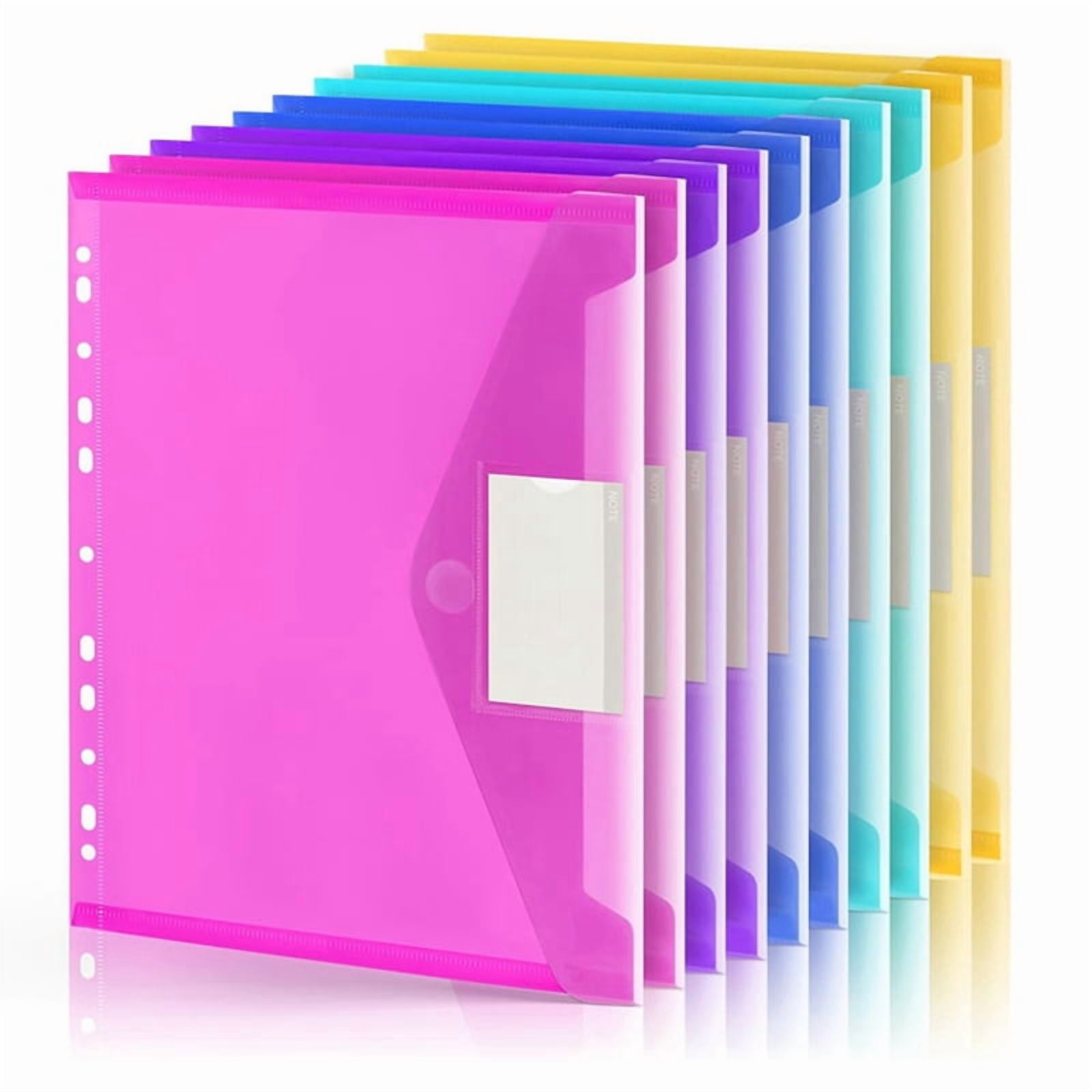 10 Pack File Folders, 11 Ring Plastic Envelopes, Clear Folder for ...