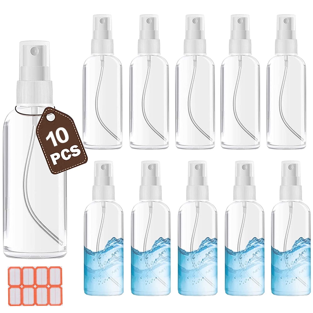 10 Pack Fine Mist Spray Bottle,2oz/50ml Clear Empty Mini Travel Plastic ...