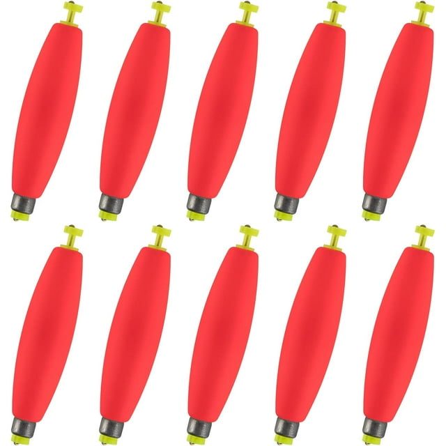 10 Pack Fishing Bobbers Floats, Weighted Bobbers for Fishing Cigar EVA ...