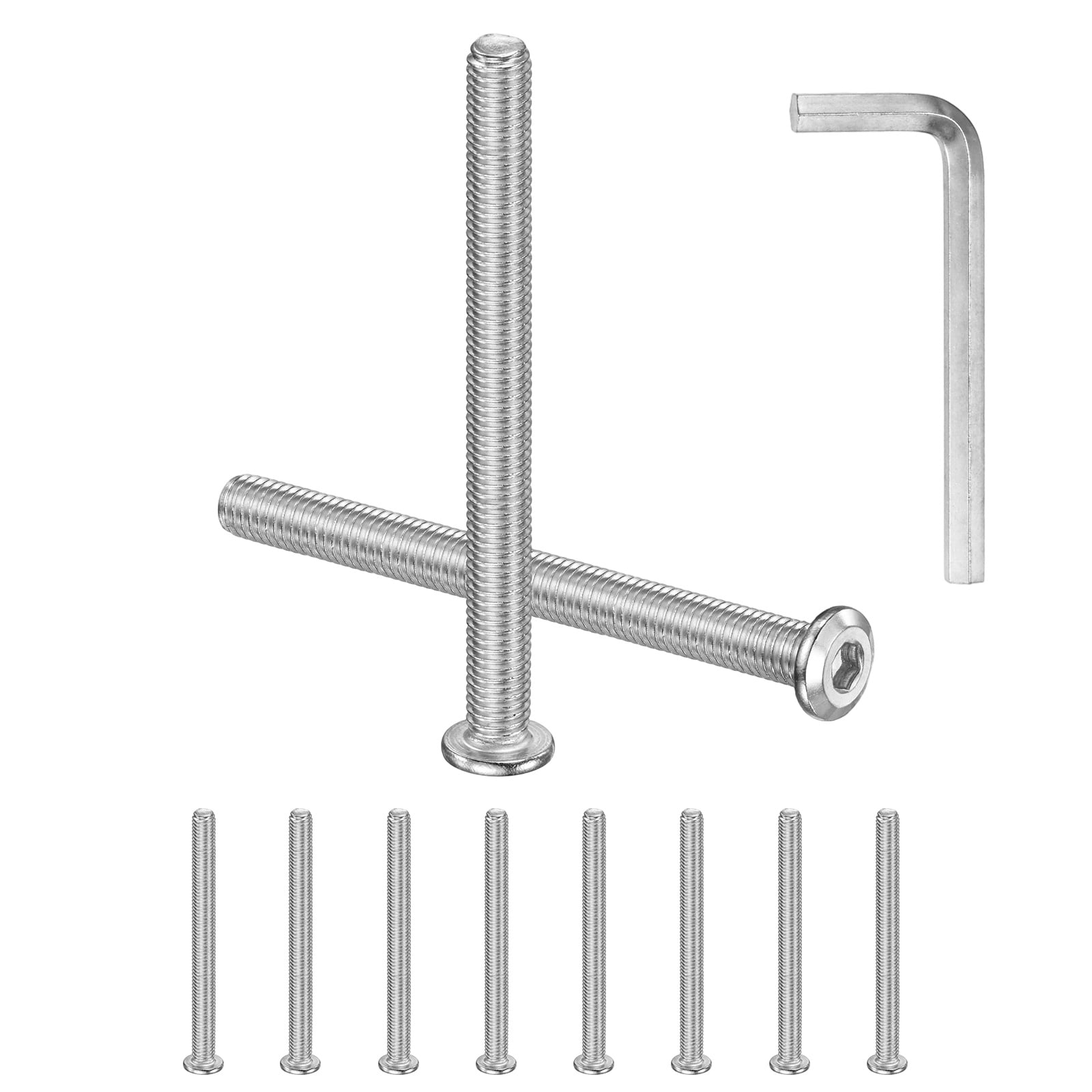 10-Pack Flat Head Socket Cap Screws, M8x90mm 304 Stainless Steel Hex ...