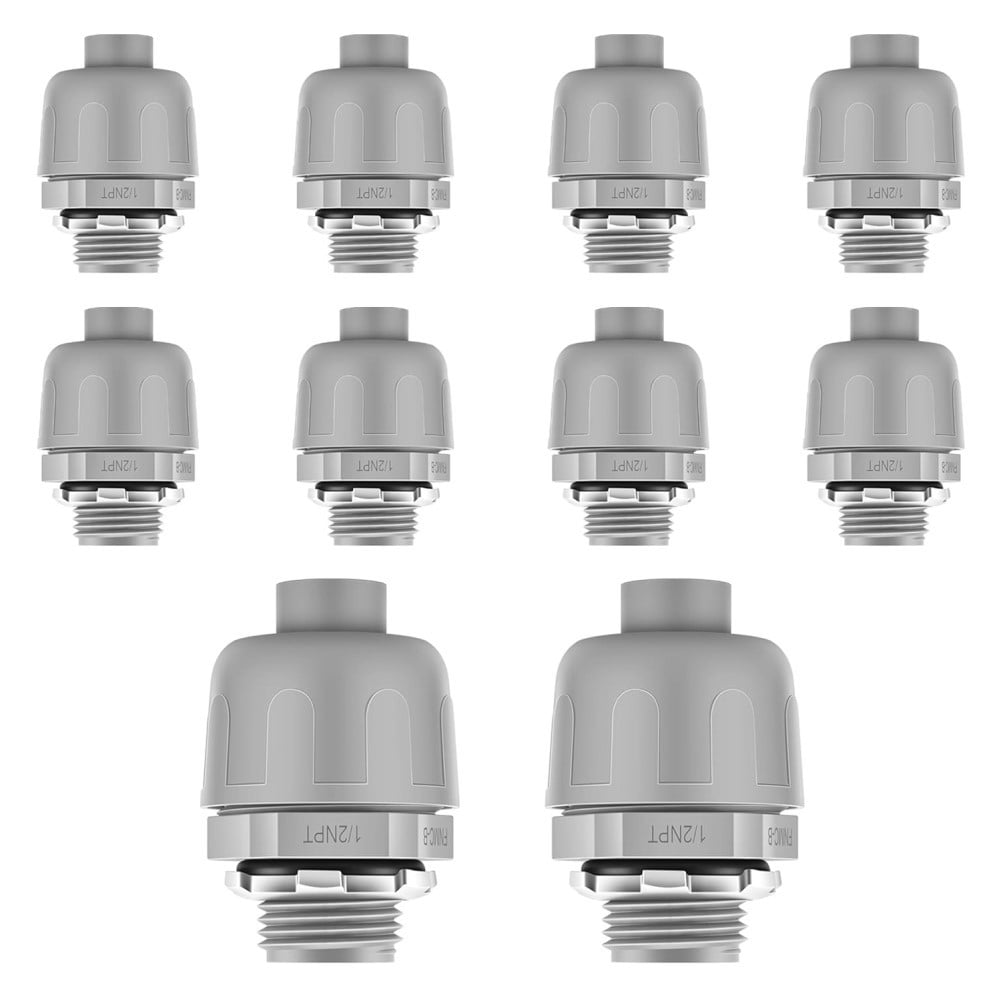 10-Pack Flexible Pvc Electrical Conduit Connectors Npt Nonmetallic ...
