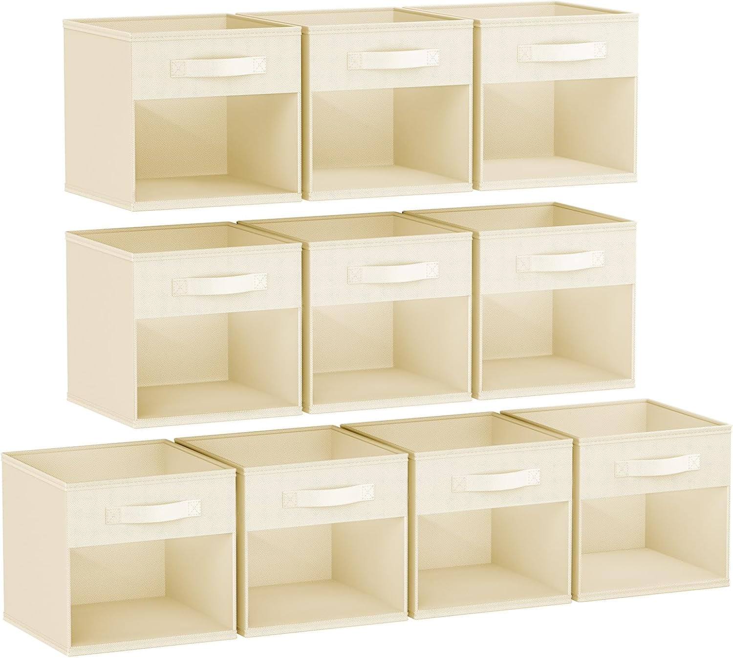 10 Pack Foldable Storage Cubes with Window, Closet Storage Bins with ...
