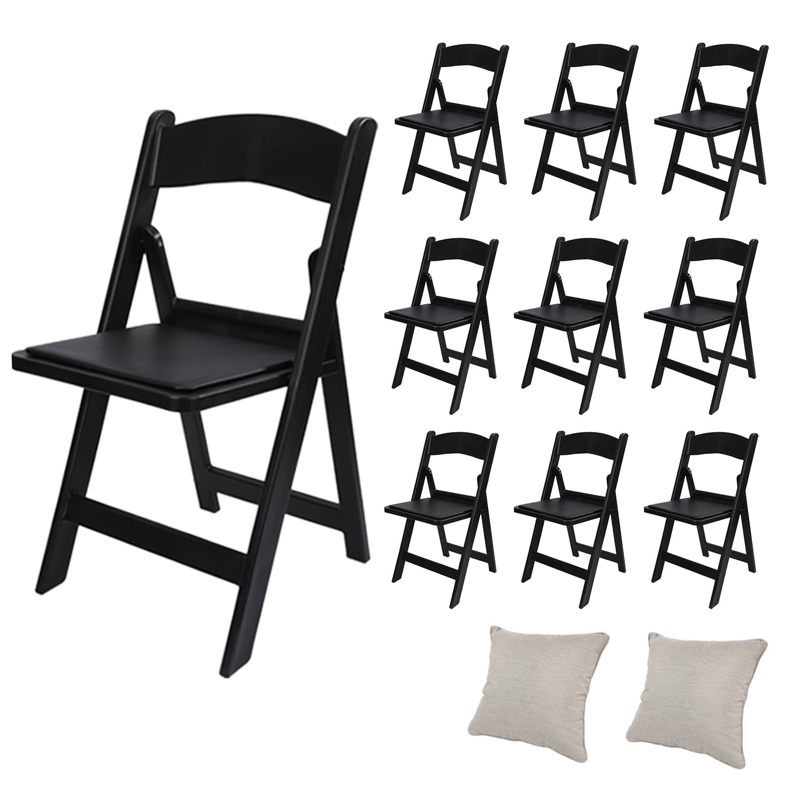 10 Pack Folding Chair with Padded Seat for Home and Office, Indoor and ...
