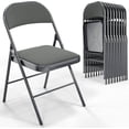 10-Pack Folding Chairs with Padded Seats, Metal Frame, 350 lb Capacity ...