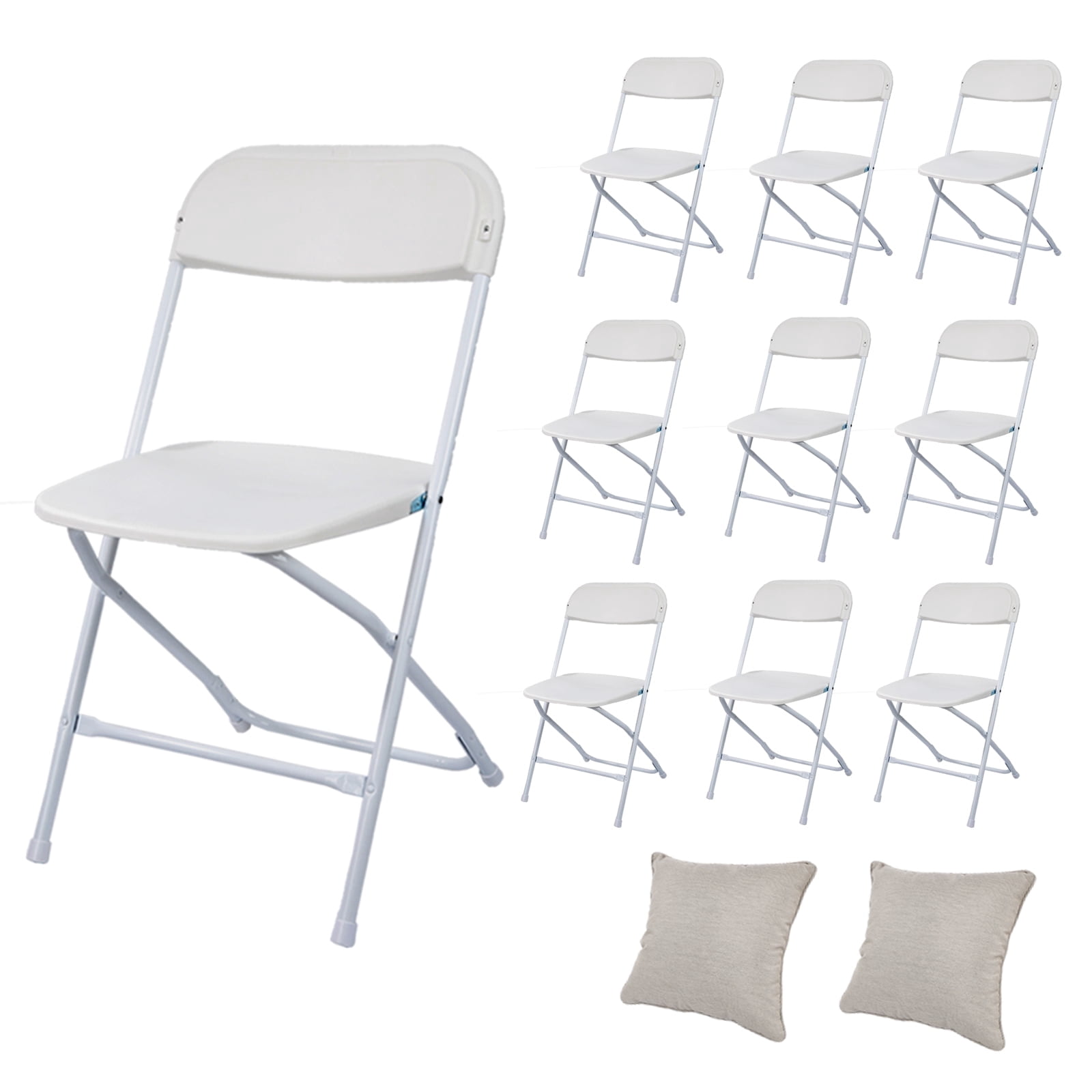 10 Pack Folding Chairs with Steel Frame 650lb. Capacity for Conference ...