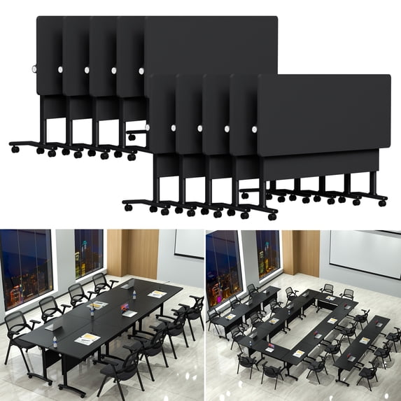10 Pack Folding Conference Table, Conference Room Tables with Sheels ...
