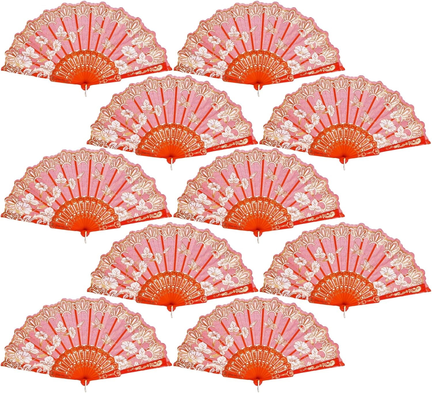 10 Pack Folding Fans – Handheld Spanish Style Fans,Bulk Hand Fans For ...
