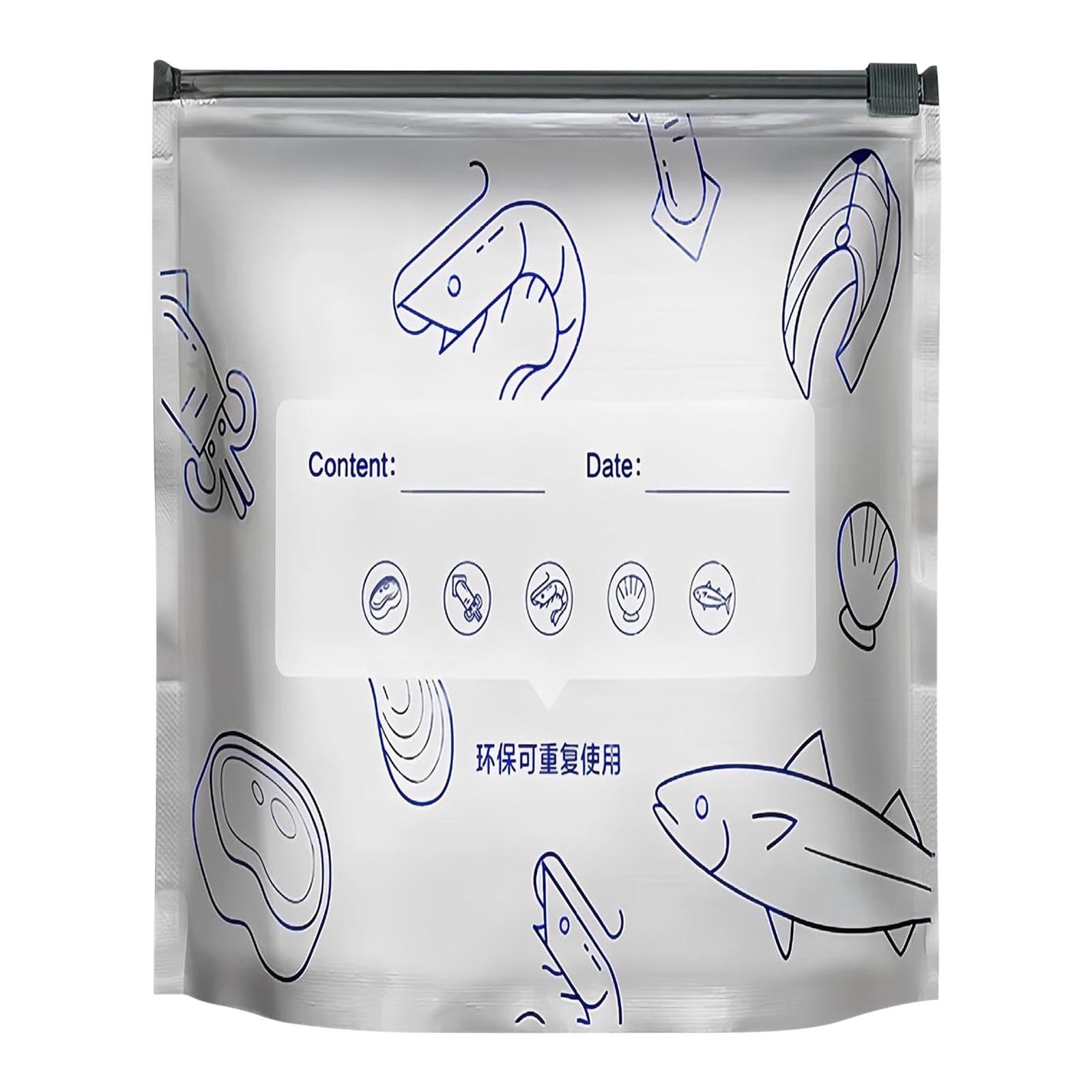 10-Pack Food-Safe Aluminum Foil Zip-Seal Pouch – Airtight Freezer and ...