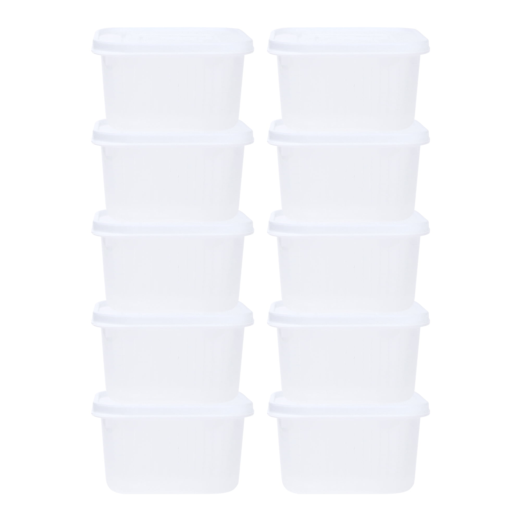 10 Pack Food Storage Containers with Lids, Leakproof Lunch Box White 10 ...