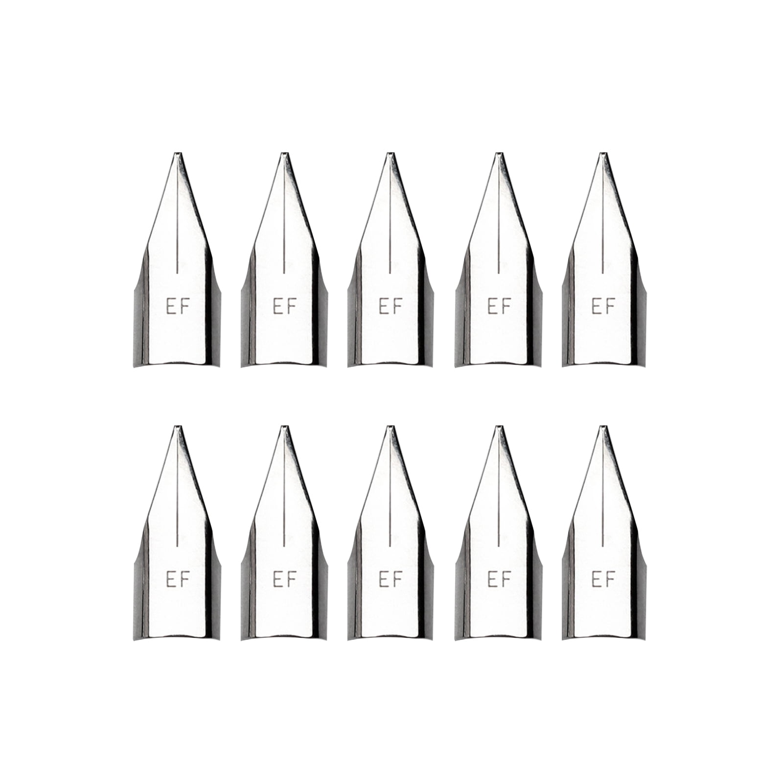 10 Pack Fountain Pen Nibs Spare Stainless Steel EF/F Size Nib Tip Ink ...