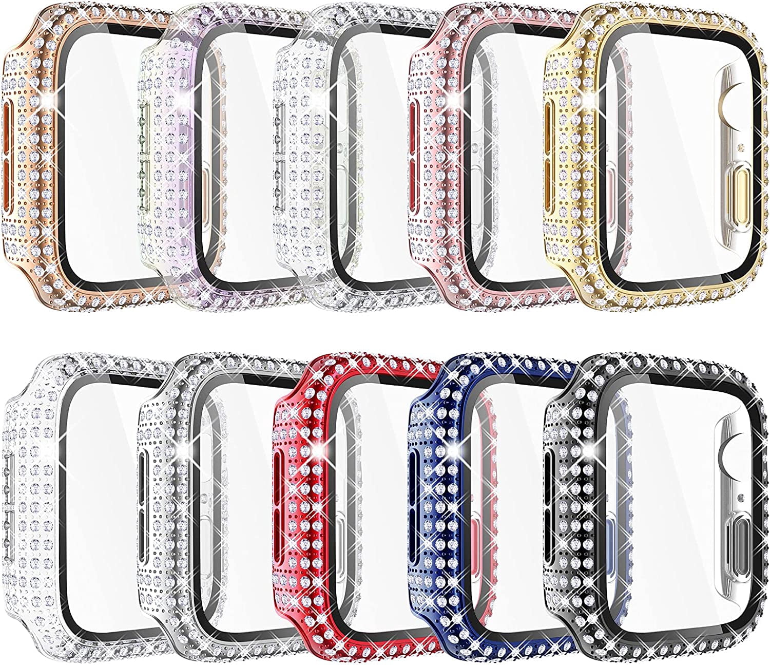 10-Pack Full Diamonds Bling Cases with Screen Protector Compatible for ...