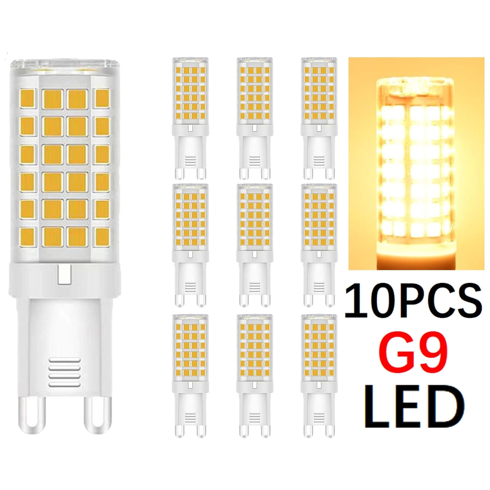 FAMKIT 10 PCS G9 LED Bulbs, 5W G9 T4 Llight Bulb Ceramic Bi Pin Base ...