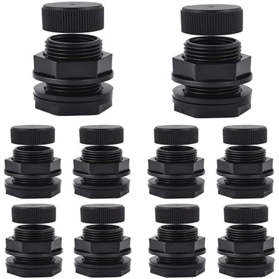 10 Pack Garden Hose Bulkhead Fitting with Plug, Dual 1/2" Female NPT x ...