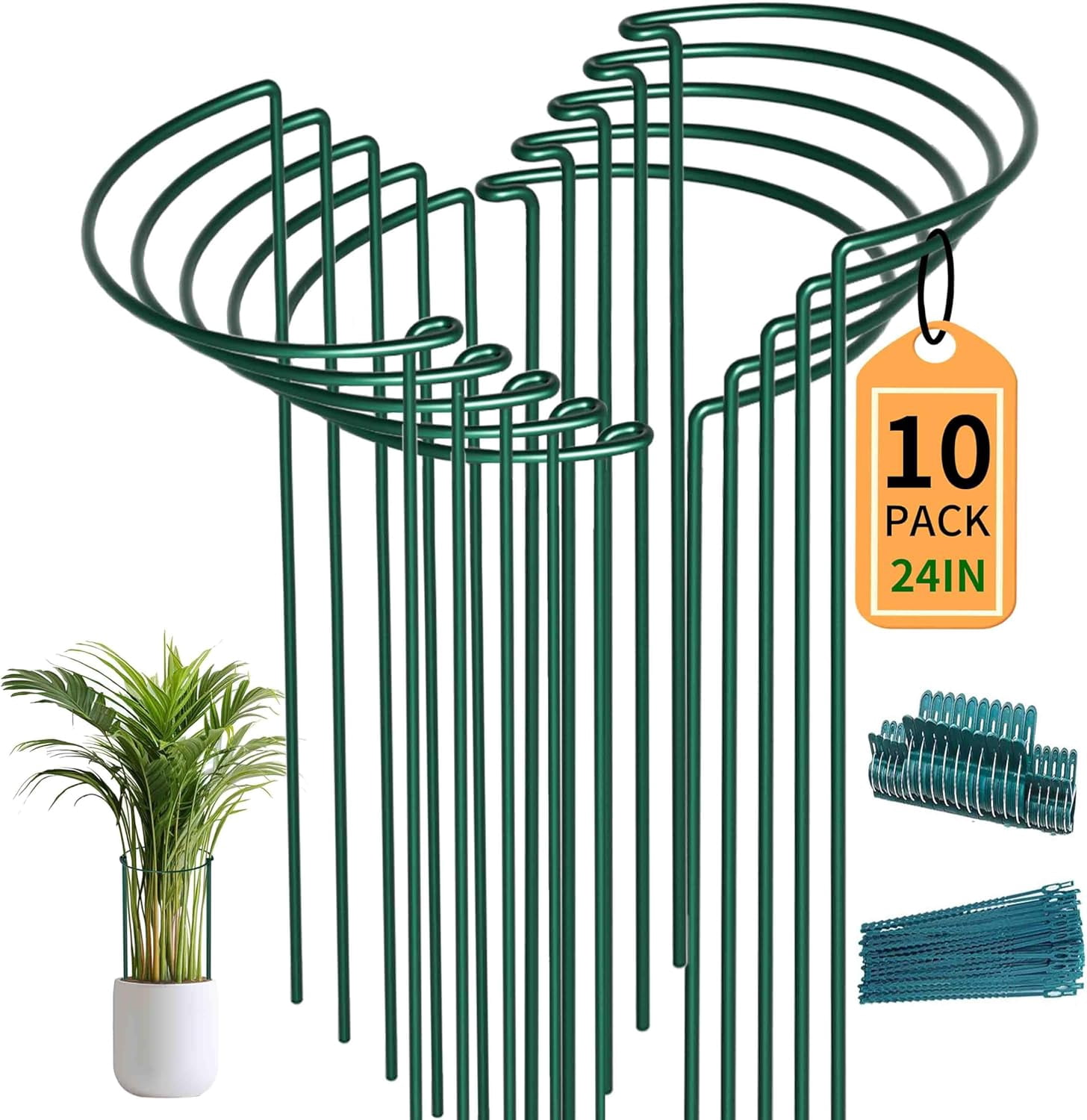 10 Pack Garden Supports for Plants Metal 10" Wide x 24" High Interlock ...