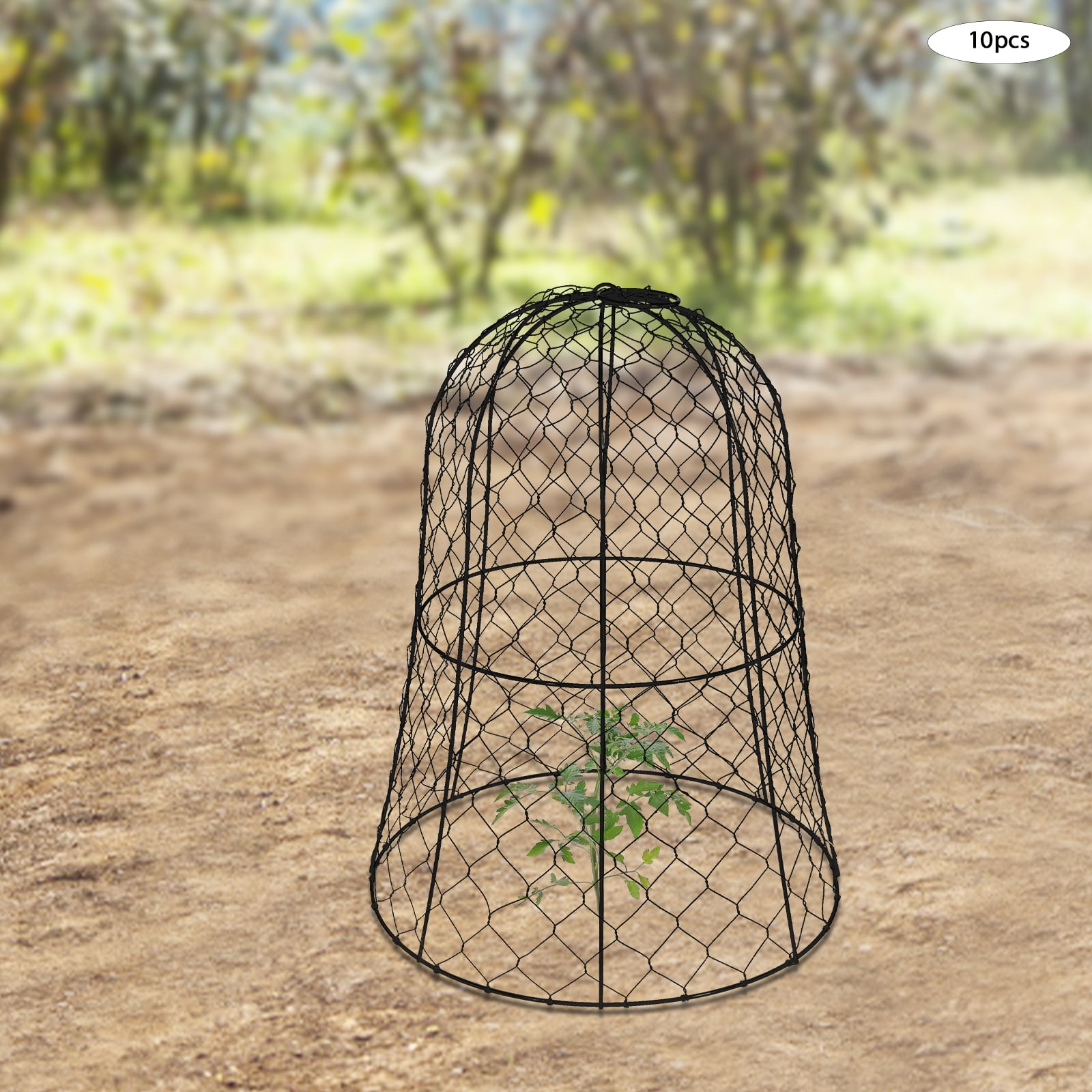 10-Pack Garden Wire Cloche, Sturdy Metal Plant Cages with Hanging Loop ...