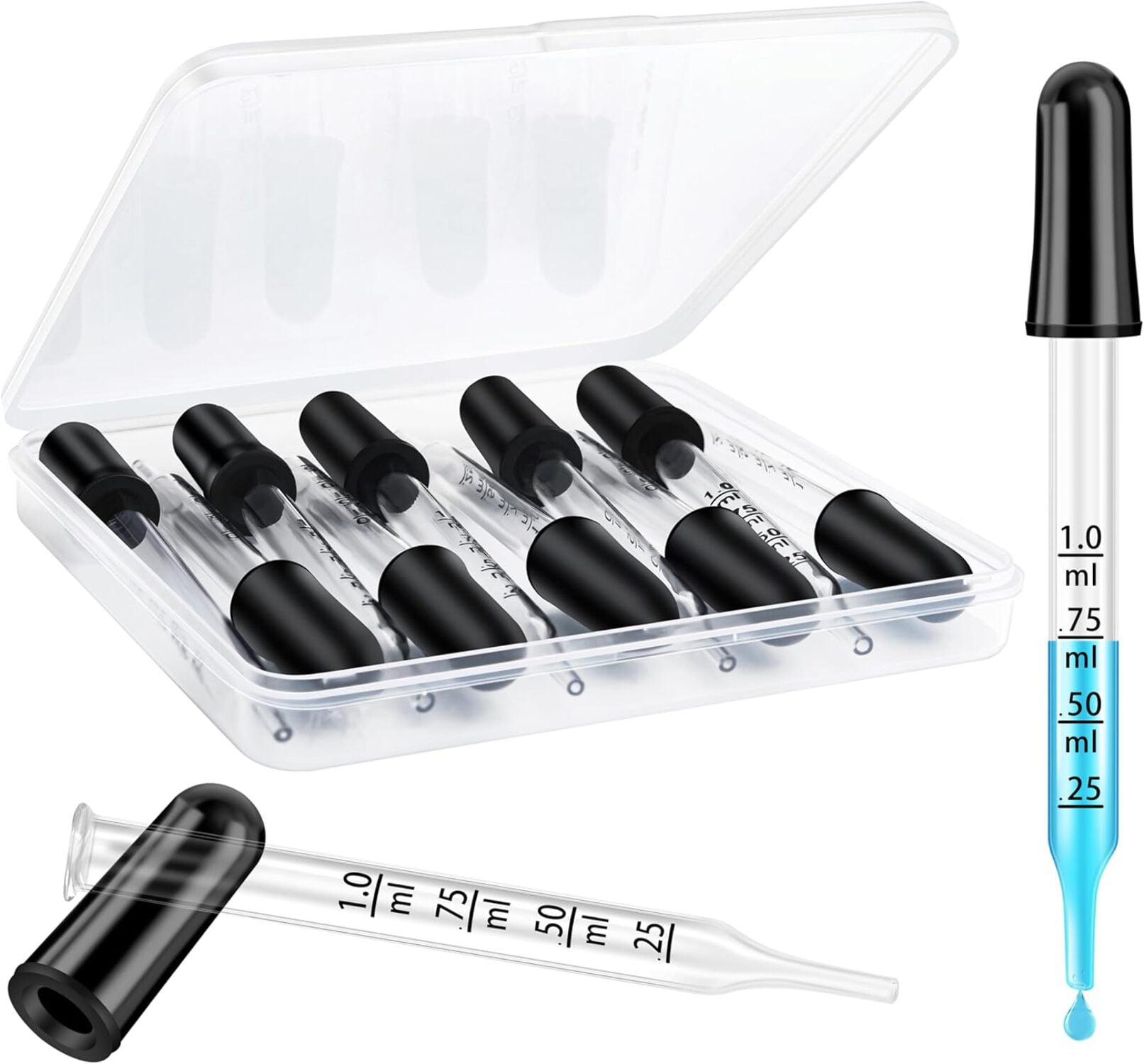 10 Pack Glass Eye Dropper 1ml Pipette Dropper for Essential Oil, Crafts ...