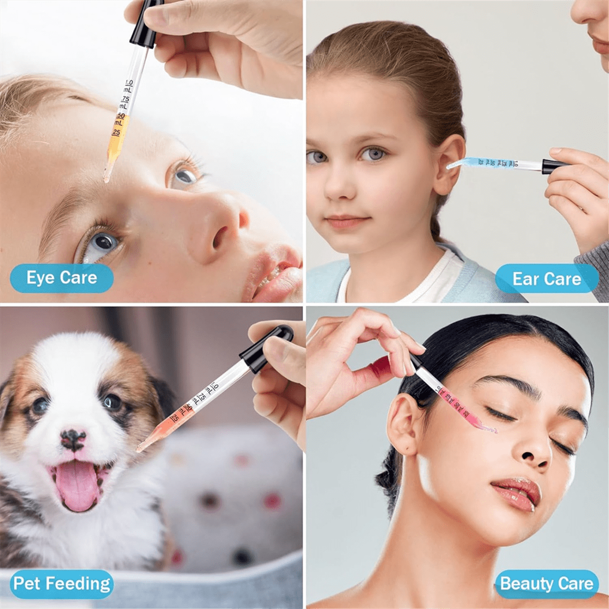 10 Pack Glass Eye Droppers - Curved and Straight Tips, 1 ML Pipette ...