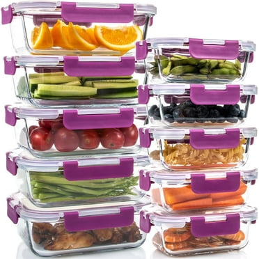 S Salient 24 Piece Stackable Glass Food Storage Containers Set with ...