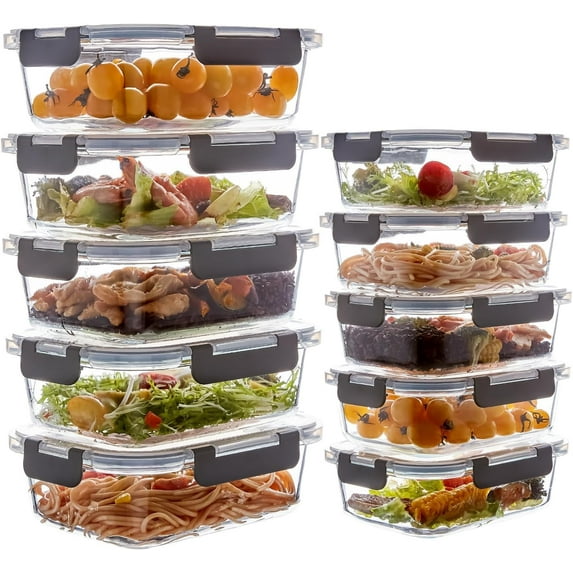 10 Pack Glass Meal Prep Containers, Glass Food Storage Containers with ...