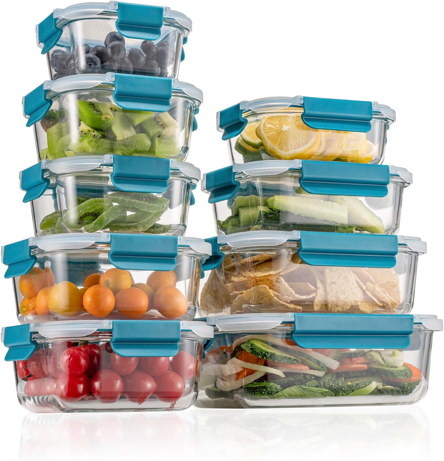 [10-Pack Glass Meal Prep Containers with Lids, Food Storage Containers ...