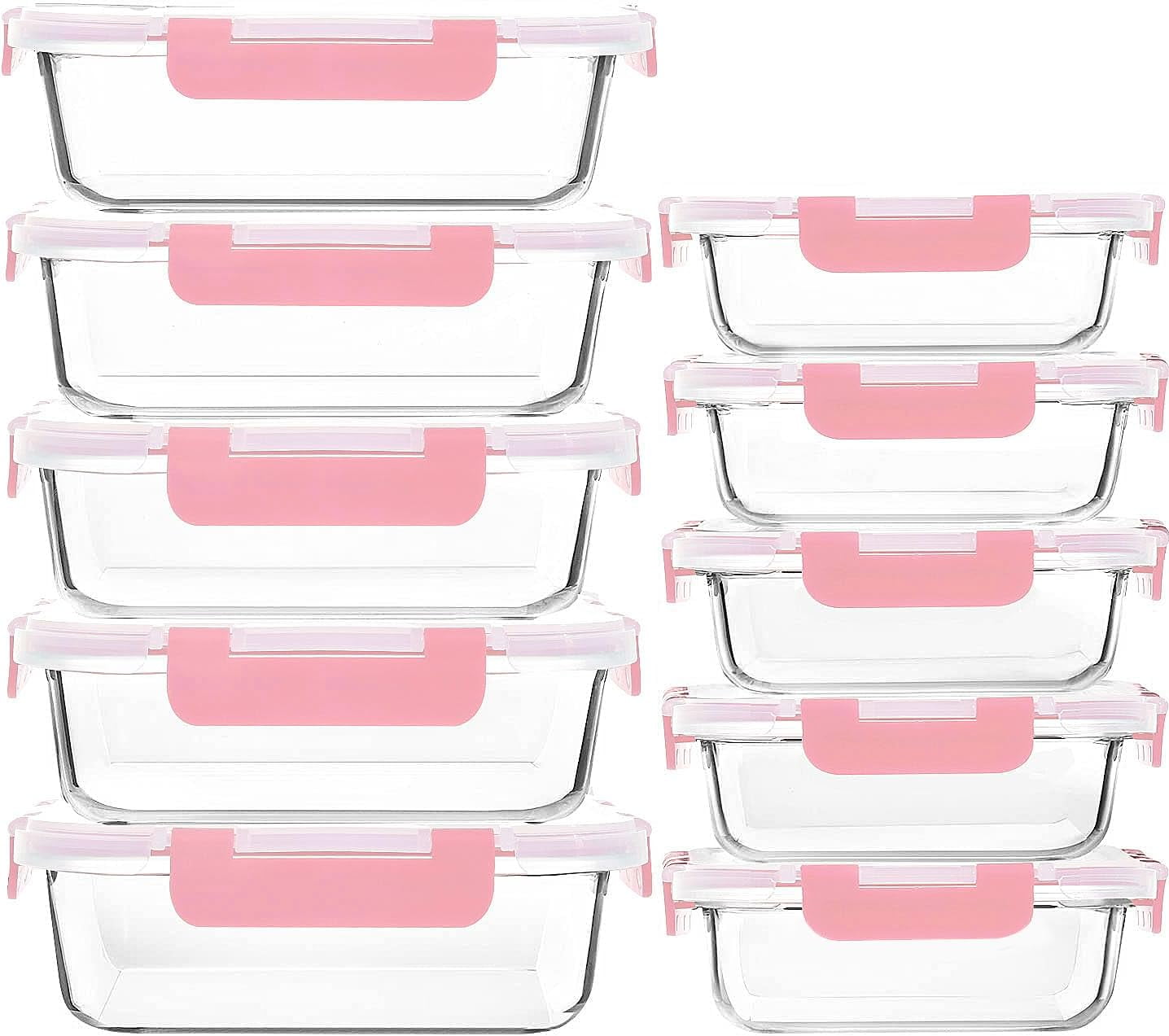 [10-Pack] Glass Meal Prep Containers with Lids, Food Storage Containers ...